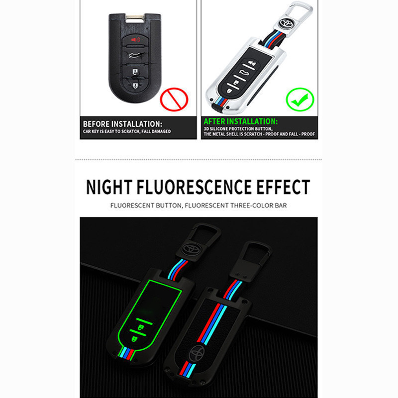 BCToyota Rush Wigo 2021 - 2023 Remote Key Case Cover Metal Keychain ...