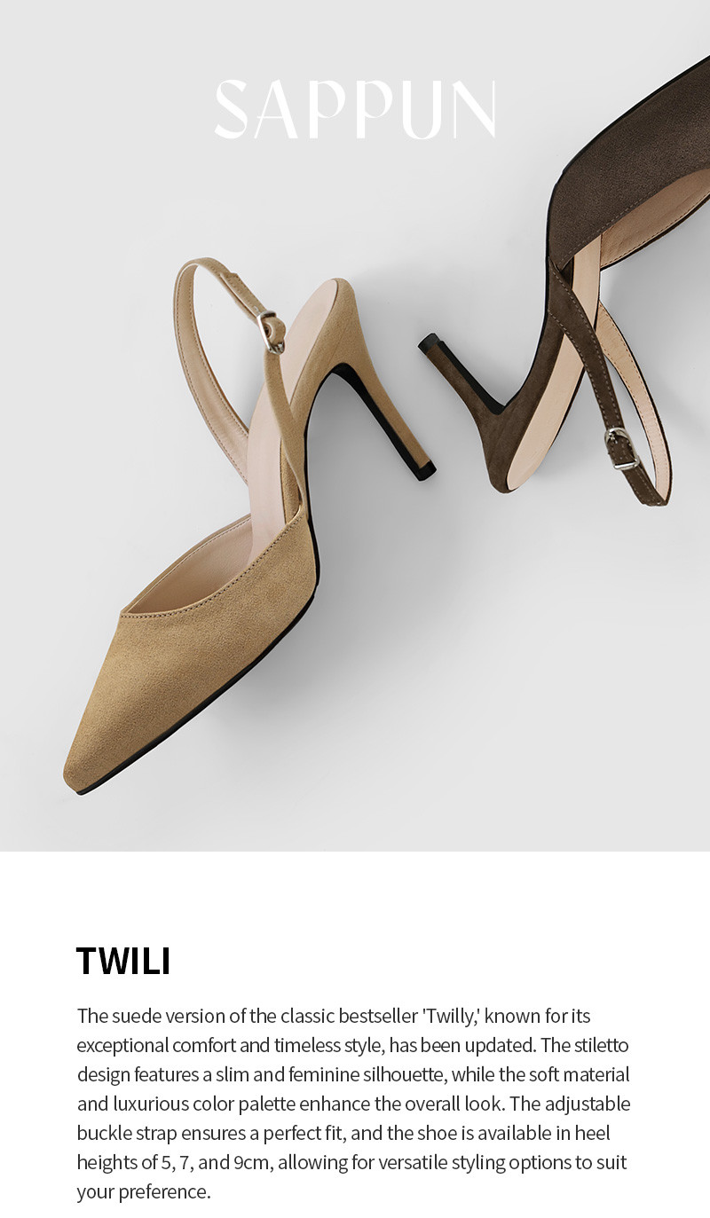 [SAPPUN] Twili Suede Slingback heels (5/7/9cm) | Shopee Malaysia