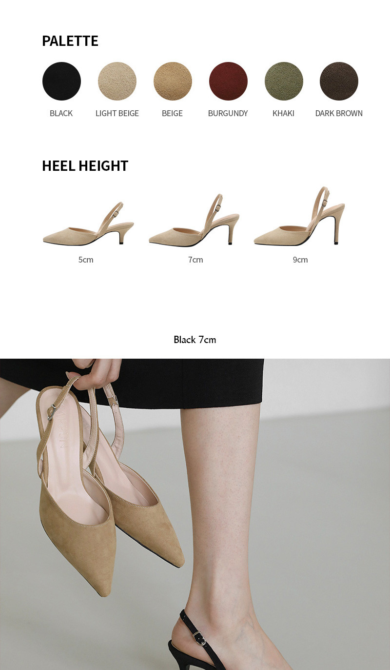 [SAPPUN] Twili Suede Slingback heels (5/7/9cm) | Shopee Malaysia