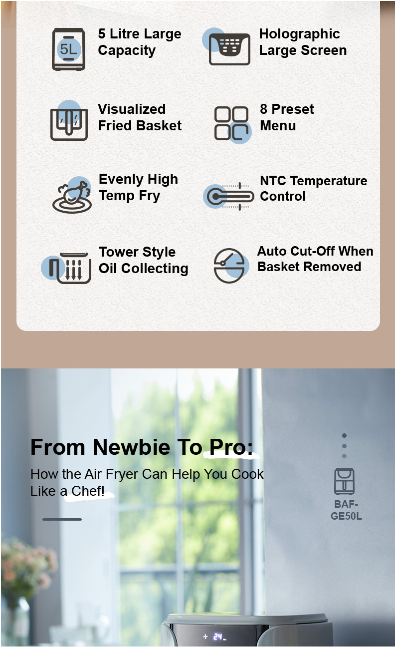 Bear Smart Air Fryer Visual Fryer High Capacity Oven Digital Touch ...