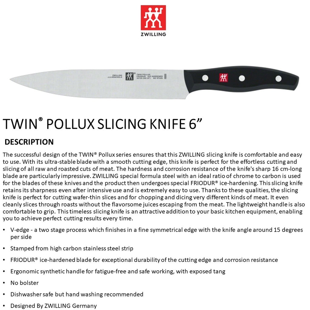 ZWILLING TWIN POLLUX Slicing Knife 6" | Shopee Malaysia