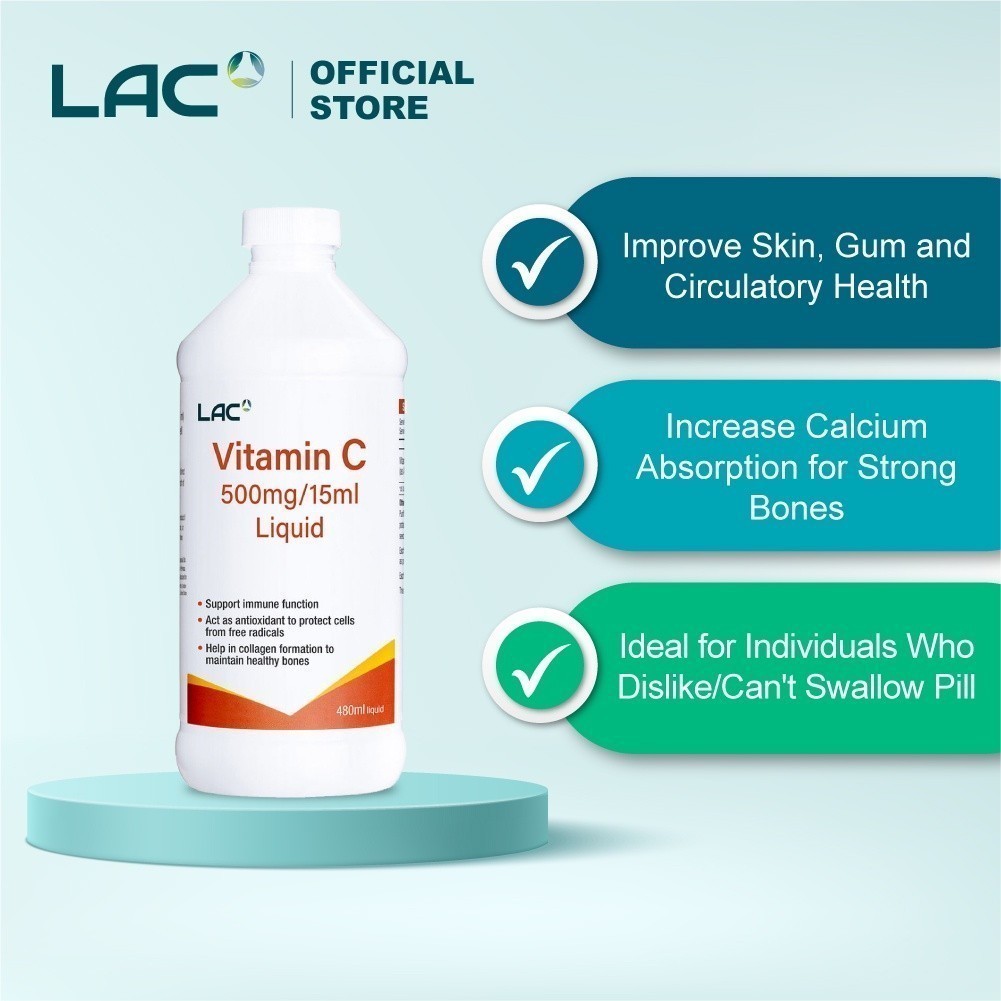 LAC Vitamin C 500mg/15ml Liquid (480ml) [Exp Jan 2027] 01405100 ...