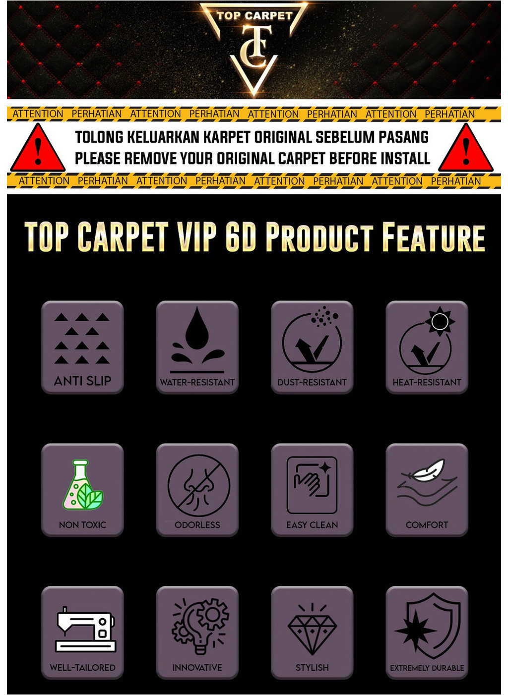 Top Carpet LEXUS LX 570 LX570 ( 2007 - 2015 ) Car Boot Mat PU Leather ...