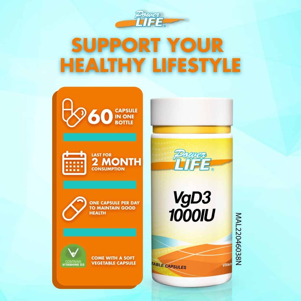 Powerlife Vitamin D3 1000IU (60's) | Shopee Malaysia