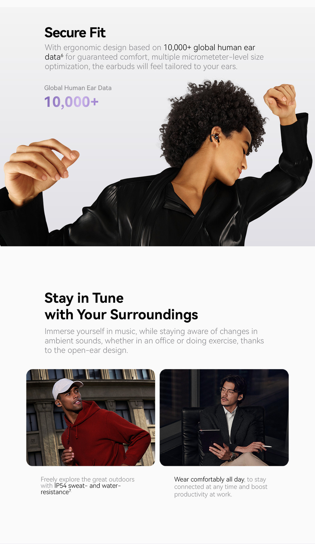 HUAWEI FreeClip Earphone | C-bridge Design | Open-ear listening ...