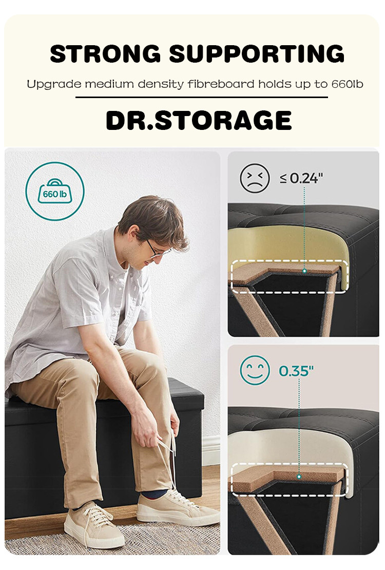 【𝟐-𝟑 𝐝𝐚𝐲𝐬 𝐝𝐞𝐥𝐢𝐯𝐞𝐫𝐲】Storage Sofa Stool 2 In 1 𝟳𝟲𝗖𝗠 Leather Large ...