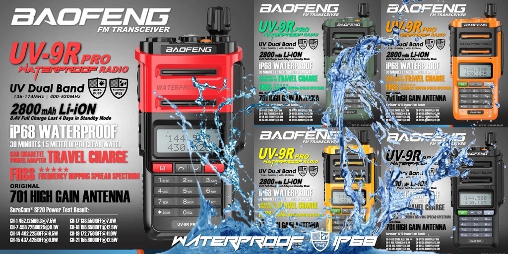 BAOFENG Waterproof Walkie Talkie - Oren UV9R-PRO | Shopee Malaysia