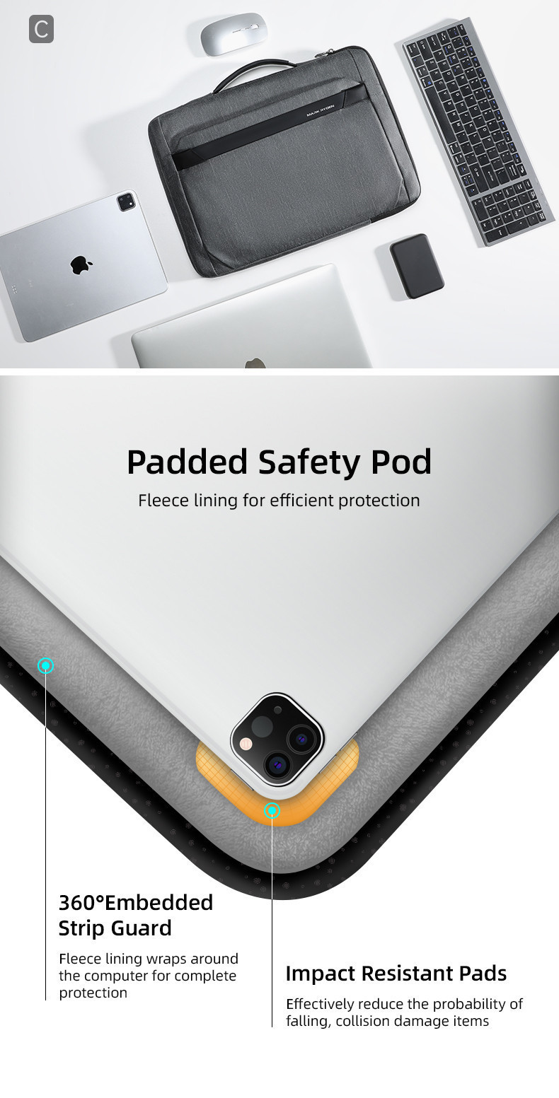 MARK RYDEN Laptop Sleeve Splash Proof 360 Protective Laptop Handbag (13 ...