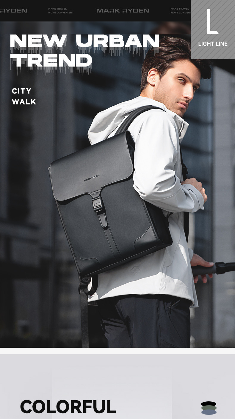 MARK RYDEN Office Work Bag Men Backpack School Bag Lightweight (15.6 ...