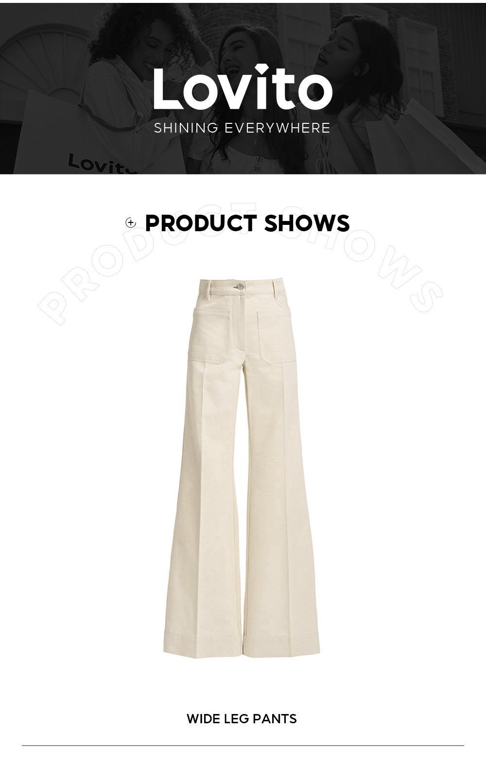 Lovito Elegant Pants Plain Pocket Pants for Women L71ED107 (Black ...