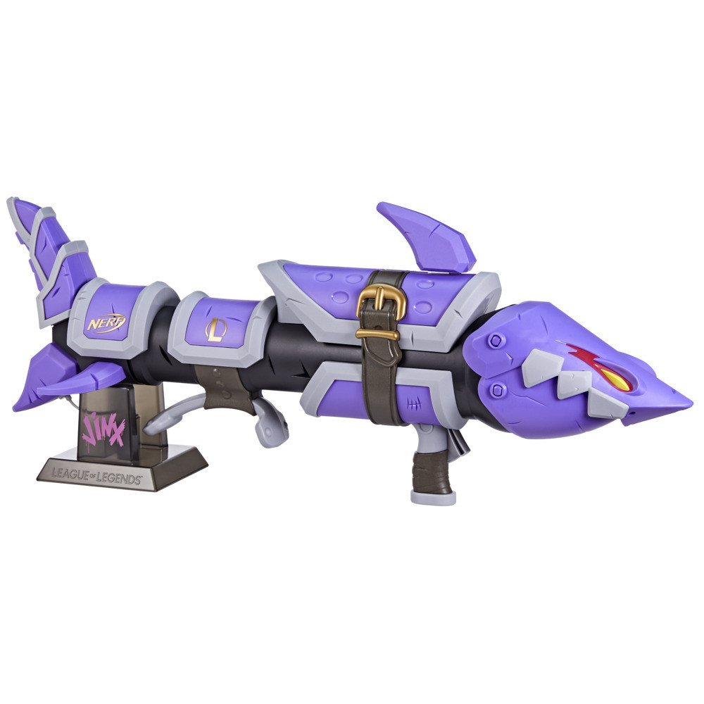 Nerf LMTD League of Legends Jinx Fishbones Blaster, 18 Dart Drum, 18 ...