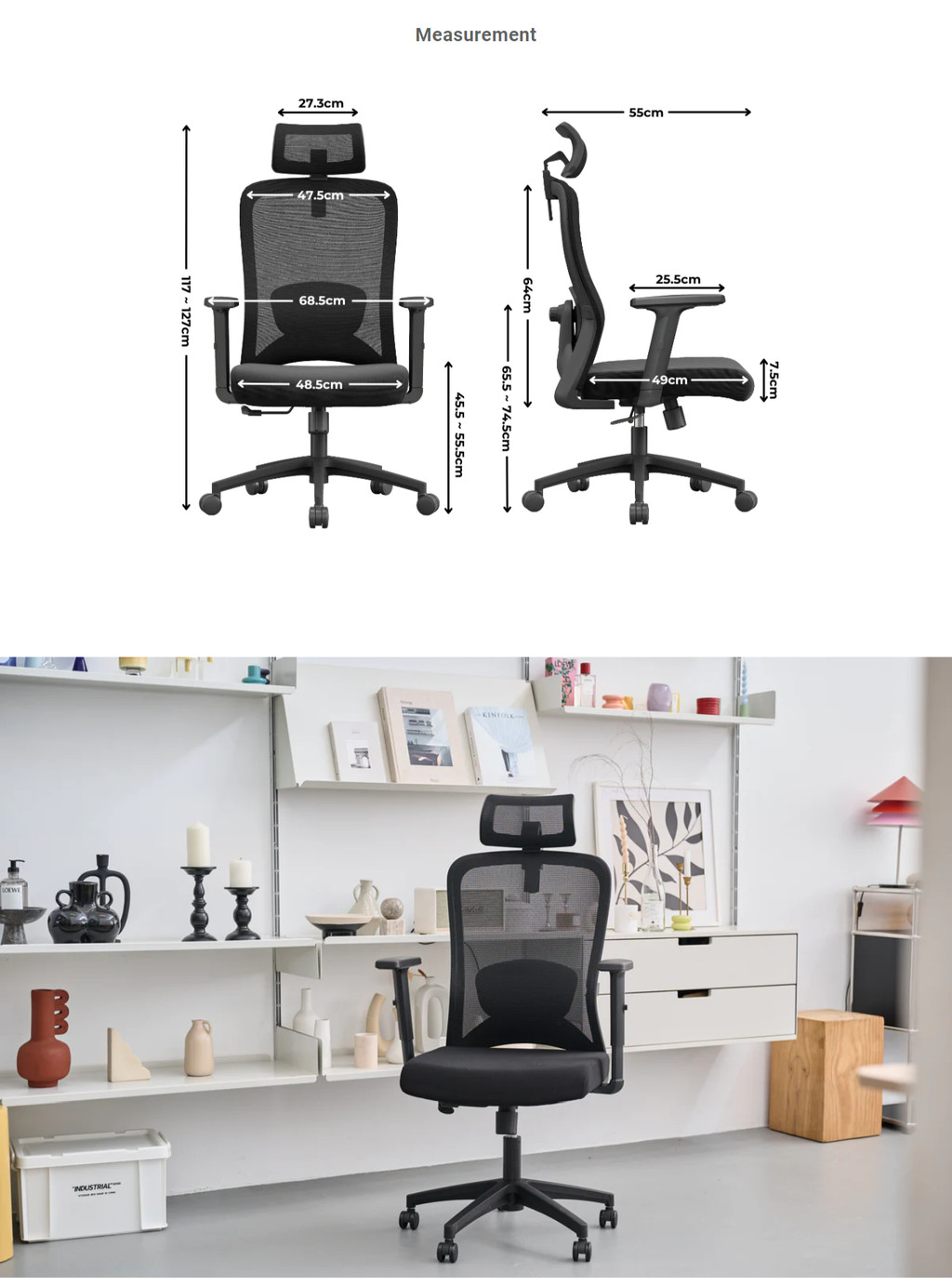 ANEW Stride Ergonomic Chair with Seat Backrest and Adjustable Lumbar ...