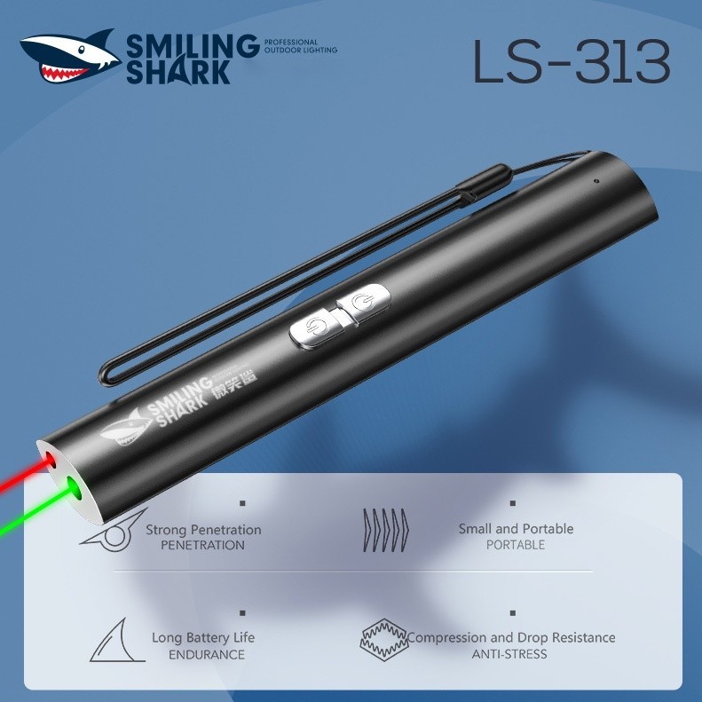 SMILING SHARK Laser Pointer 2in1 Green Red Light Long Shot 1000 Powerful Laser Pointer with Pen ...