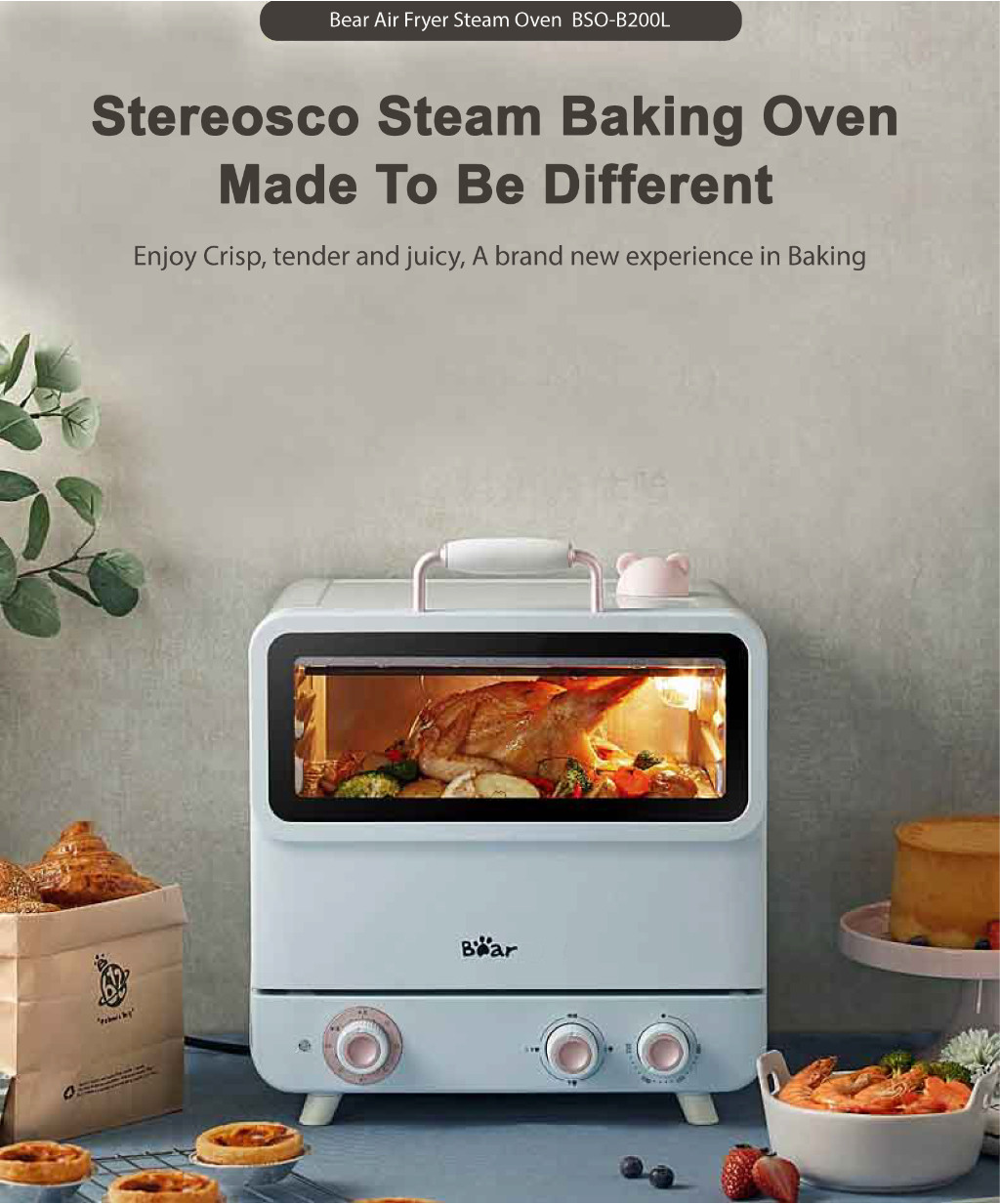 Bear oven Electric oven 20L High Capacity Oven Touch Screen Display ...