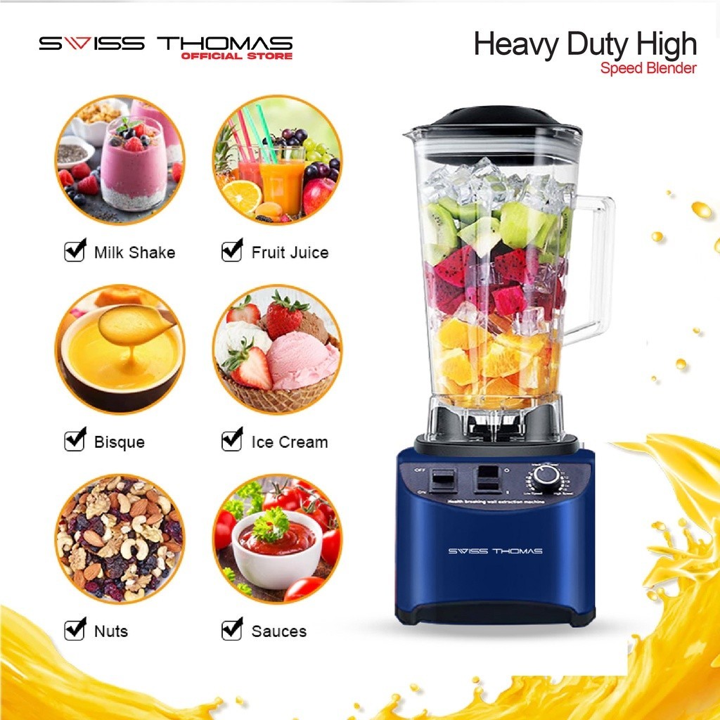 Swiss Thomas Heavy-Duty High-Speed Blender 50,000 RPM Food Processor ...