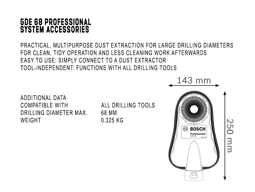 Bosch Dust Extractor Adaptor Bosch Professional Dust Extraction GDE Max ...