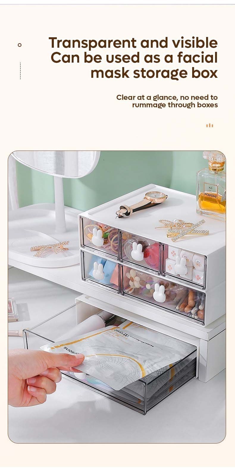 Laci Meja EzLife Stackable Drawer Box Cute Style Large Capacity ...