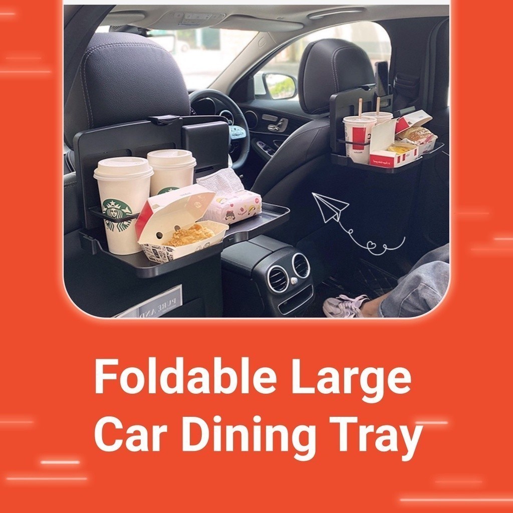 EzLife Car Dining Tray Foldable Car Rear Seat Dining Table Drink Holder ...