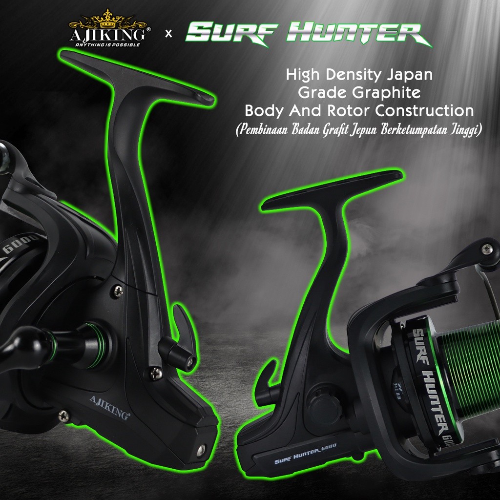Ajiking Surf Hunter 6000 Mesin Pancing Surf | Surf Pancing Pantai | 7+1BB | Long Cast ...
