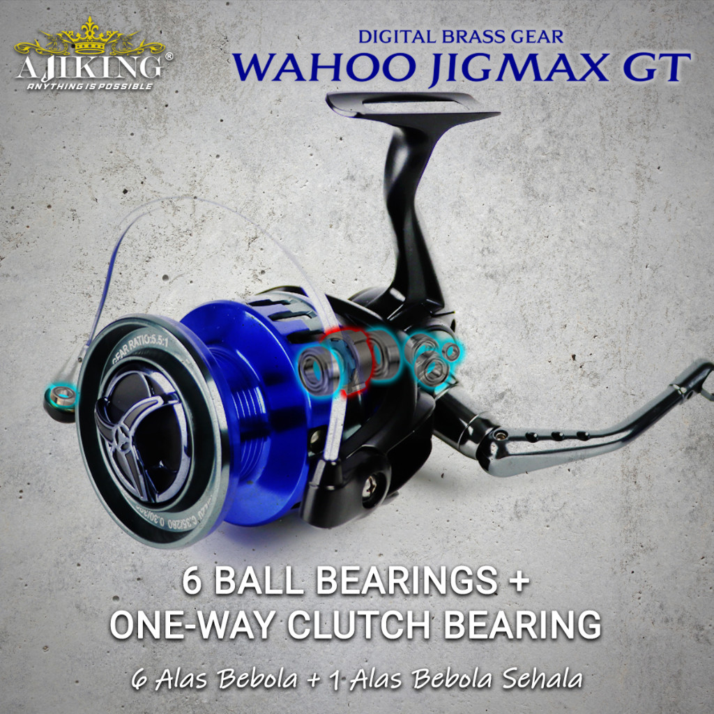 Ajiking Wahoo Jigmax GT Mesin Pancing Spinning | Air Masin | Inshore | Off Shore | Big Game ...
