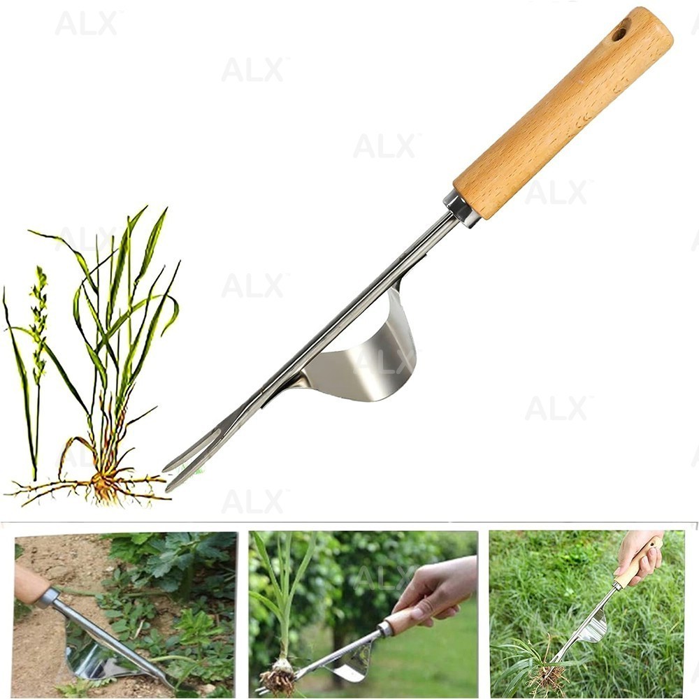 ALX Garden Weeding Tool Grass Puller Stainless Steel Weed Root Seedling ...