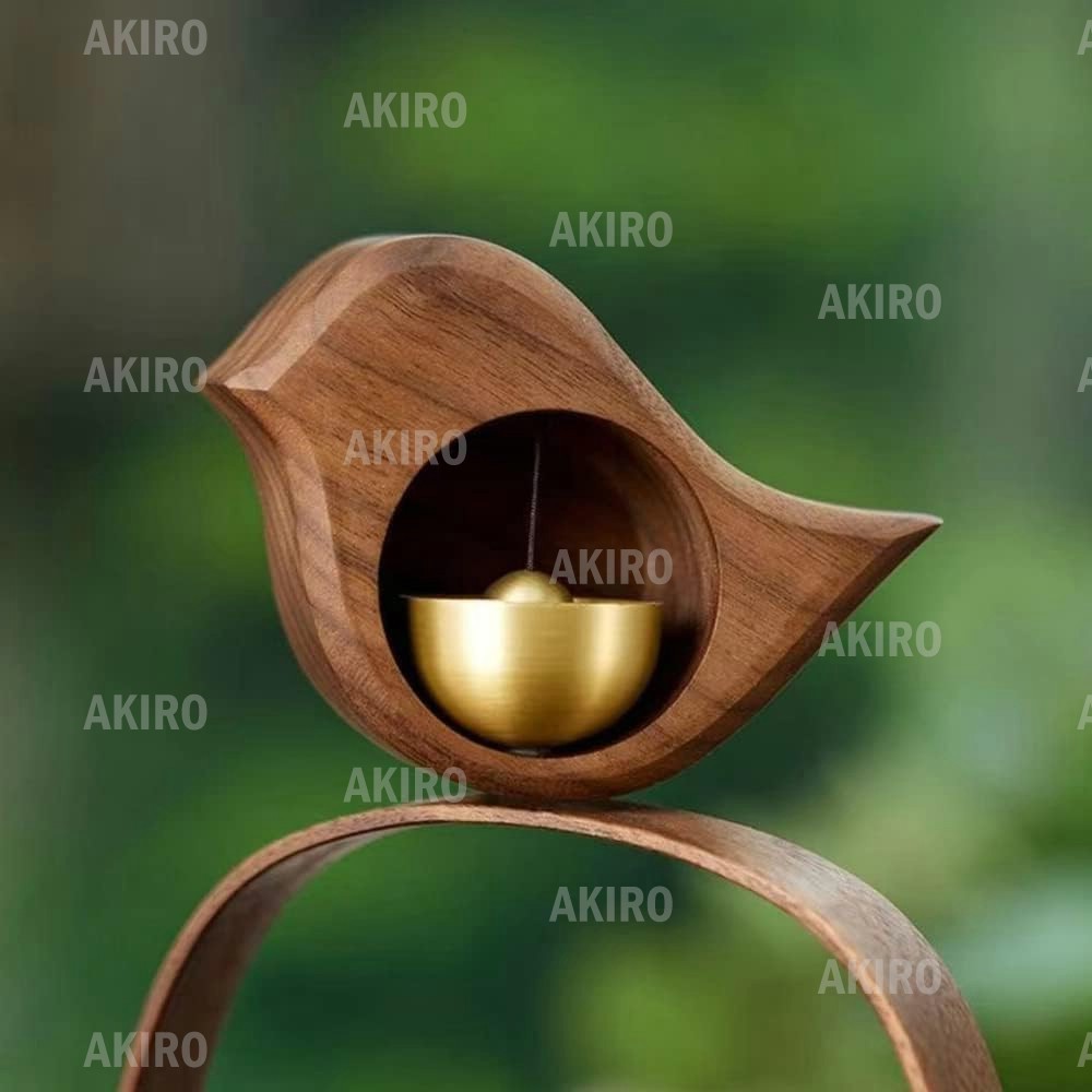 AKIRO Japanese Style Wooden Doorbell Home Deco Entrance Wall Hanging ...