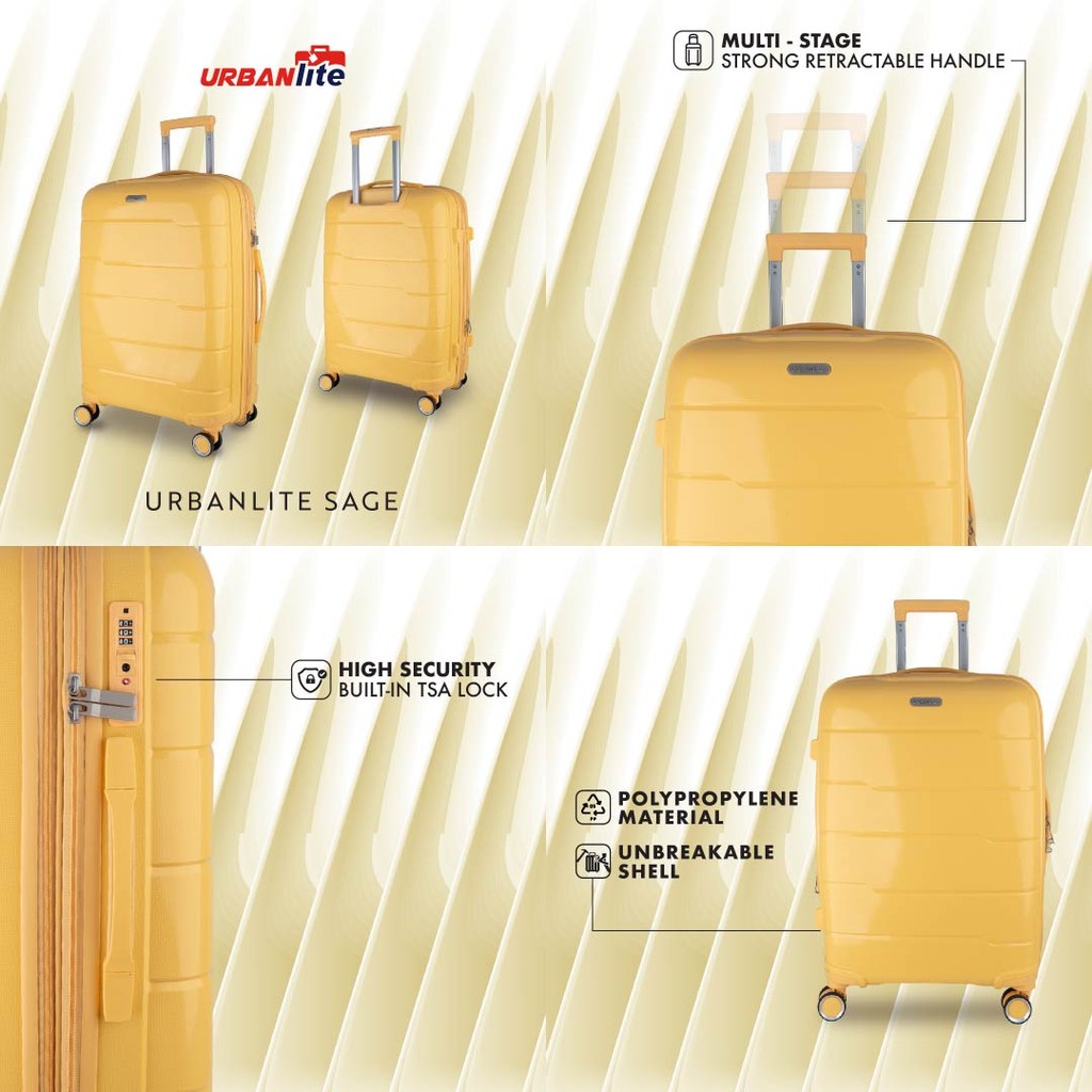 URBANlite Sage Polypropylene Hard Case TSA Lock Expandable 8-Wheels ...