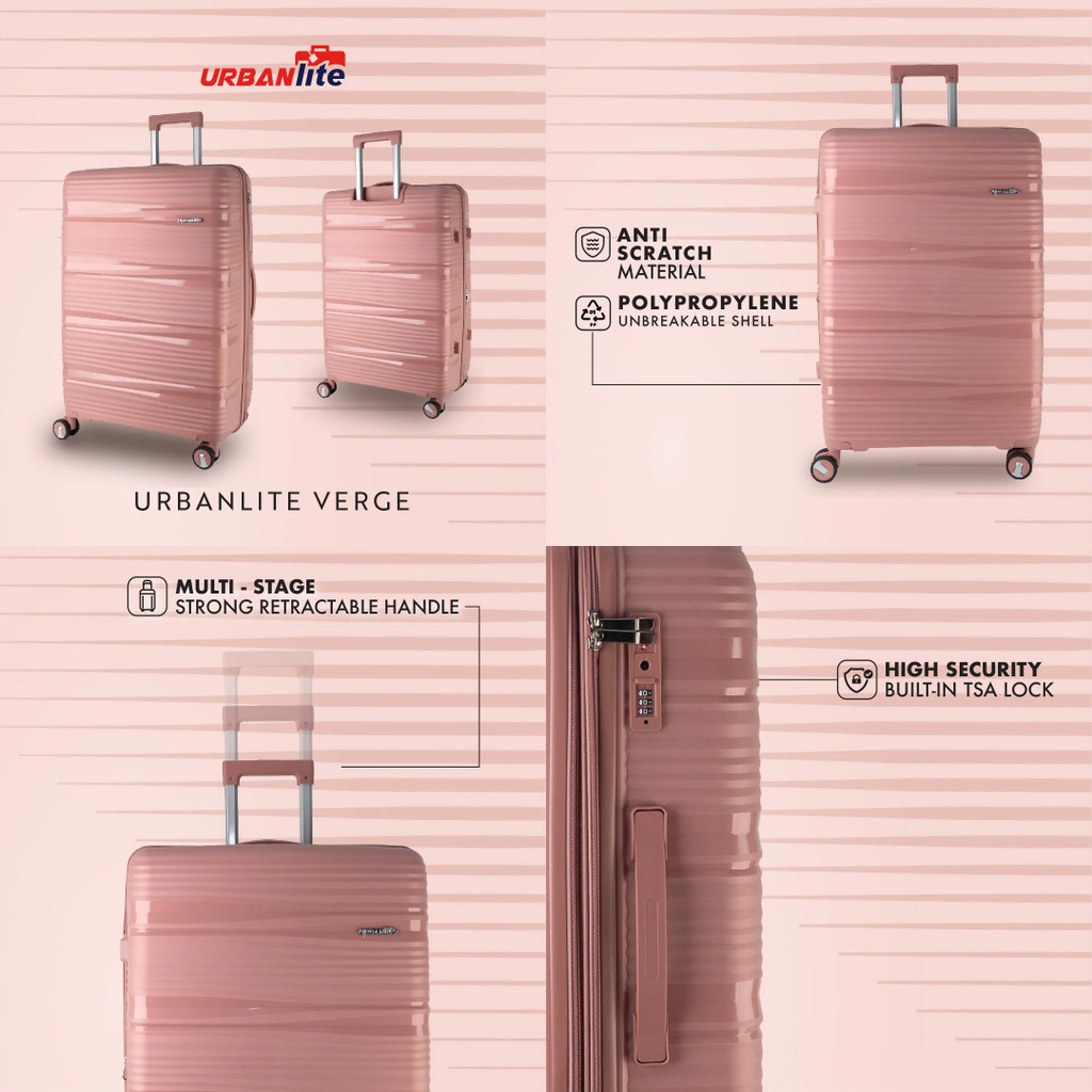 URBANlite Verge Polypropylene Hard Case TSA Lock Expandable 8-Wheels ...