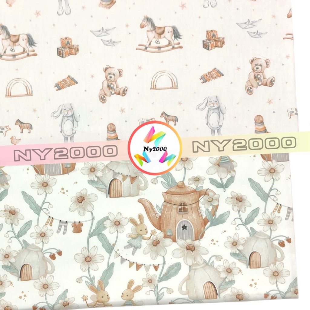 Kain Comb Cotton Corak Arnab Bidang 60 inci / Bunny Rabbit Printed ...
