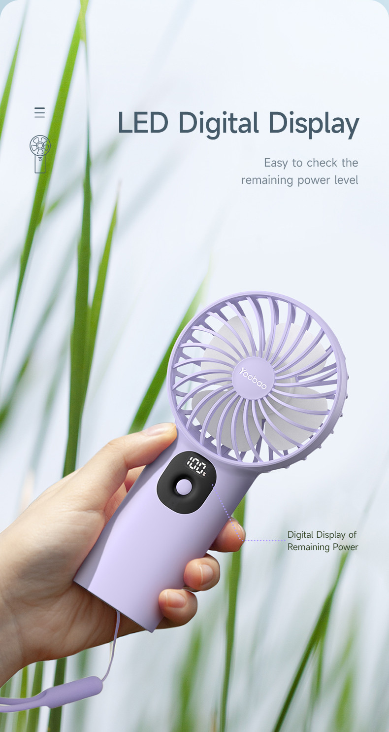 Yoobao F3PL 10000mAh Rechargeable Handheld Mini USB Fan Portable Mini ...
