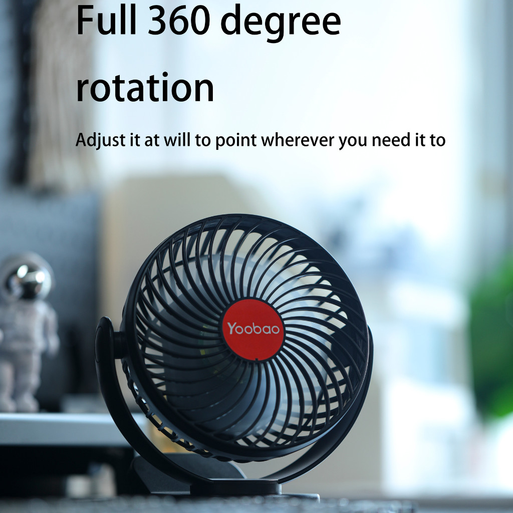 Yoobao F8 8000mAh/66hrs Rechargeable Mini Clip Fan | Shopee Malaysia