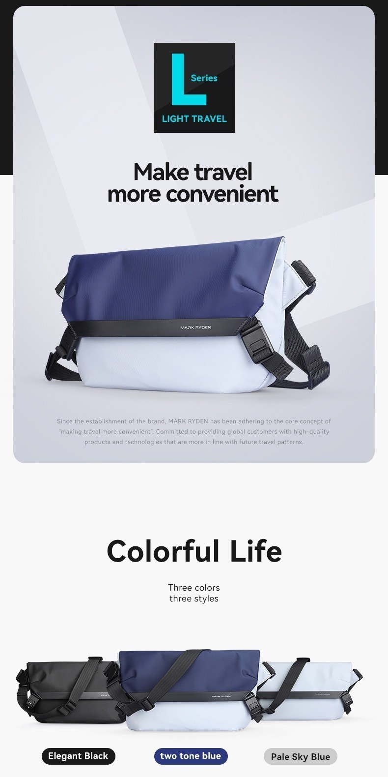 MARK RYDEN Sling Bag Men Beg Selendang Lelaki Splash Proof Shoulder Bag ...
