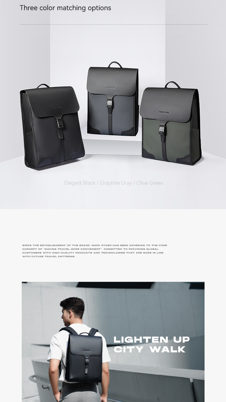 MARK RYDEN Office Work Bag Men Backpack School Bag Lightweight (15.6 ...