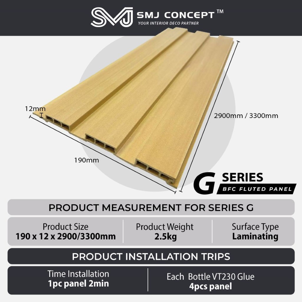 SMJ CONCEPT® Fluted Panel G Series Modern Sophistication (ALL ...