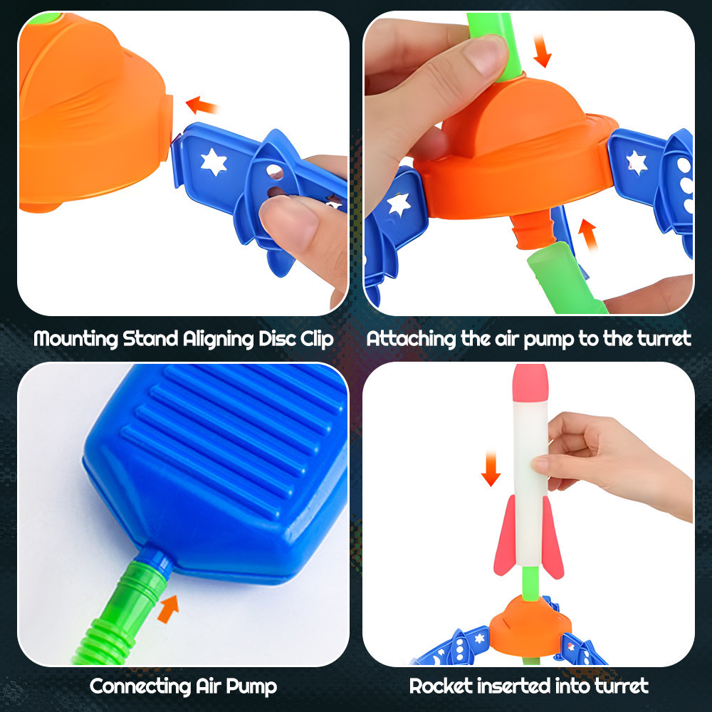 Bevavar Rocket Toys For Kid Jump Air Rocket Foot Pump Launcher Toys Outdoor Sport Toy Rocket ...