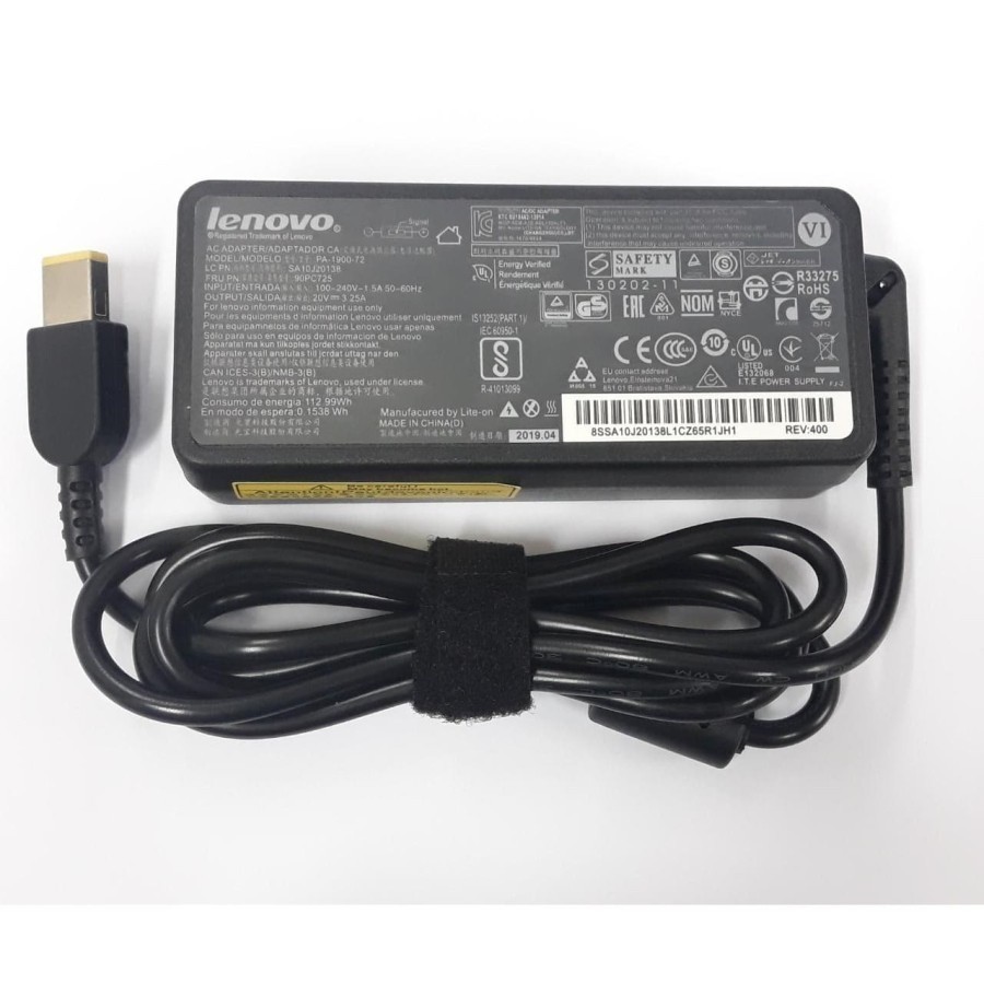 LENOVO 20V 2.25A 45W 3.25a 65w 4.5A 90W Yellow Square Yoga Ideapad ...