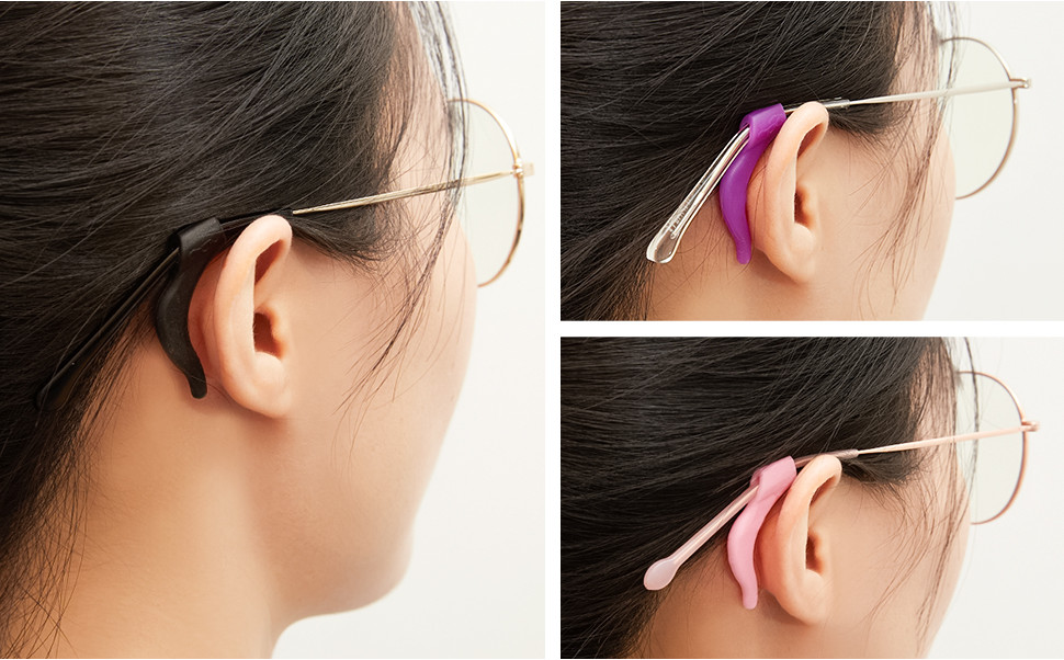 Silicone Anti-slip Holder for Glasses Accessories Black/Pink/Purple 1 ...