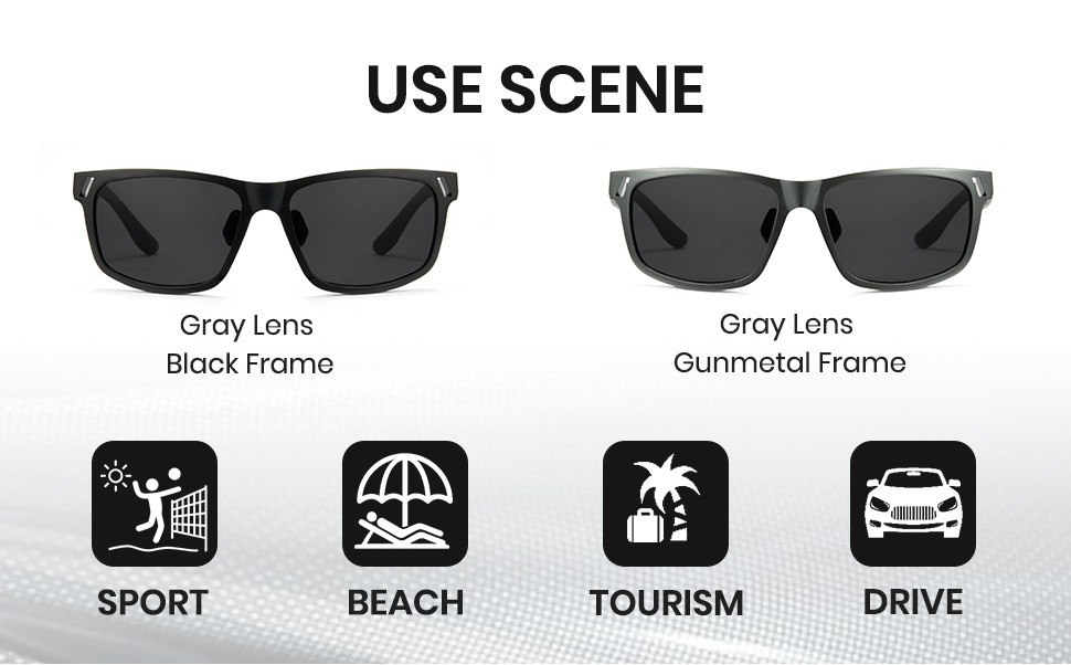 Cyxus Polarized Sunglasses Stainless Steel Frame Anti-Glare Reflection ...