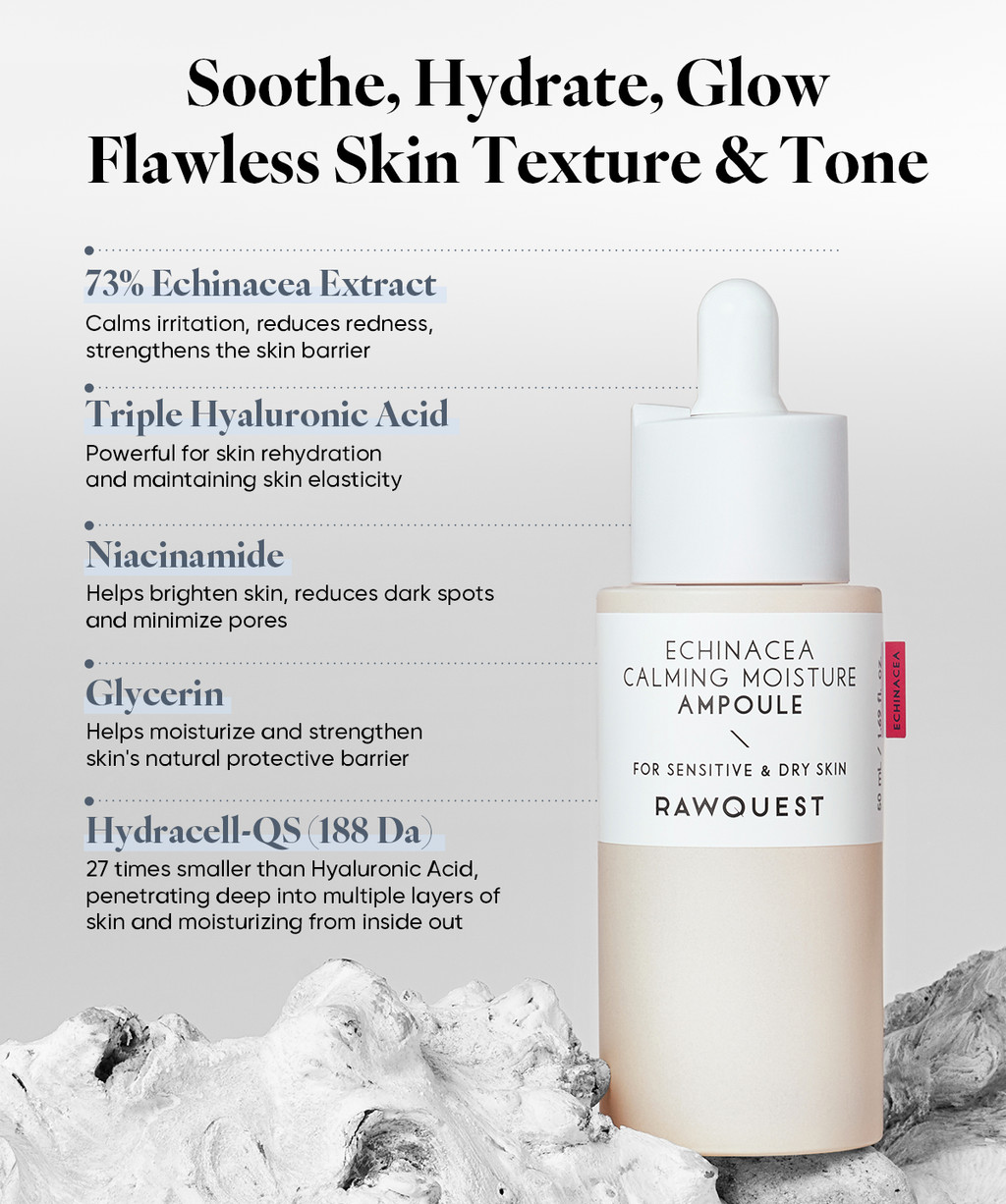 RAWQUEST Niacinamide Echinacea Calming Moisture Ampoule (50ml) | Shopee Malaysia
