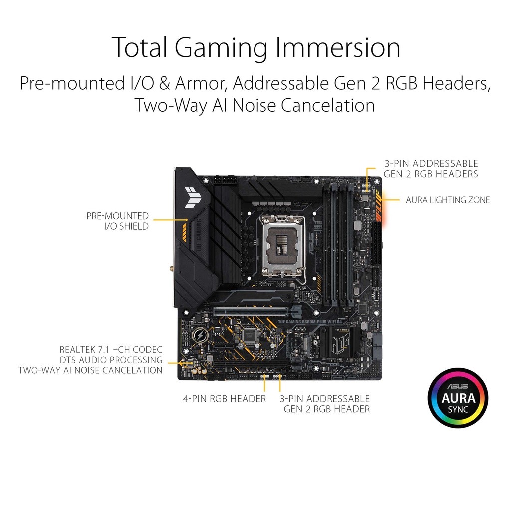 TUF GAMING B660M-PLUS WIFI D4 Intel® B660 (LGA 1700) mATX motherboard ...
