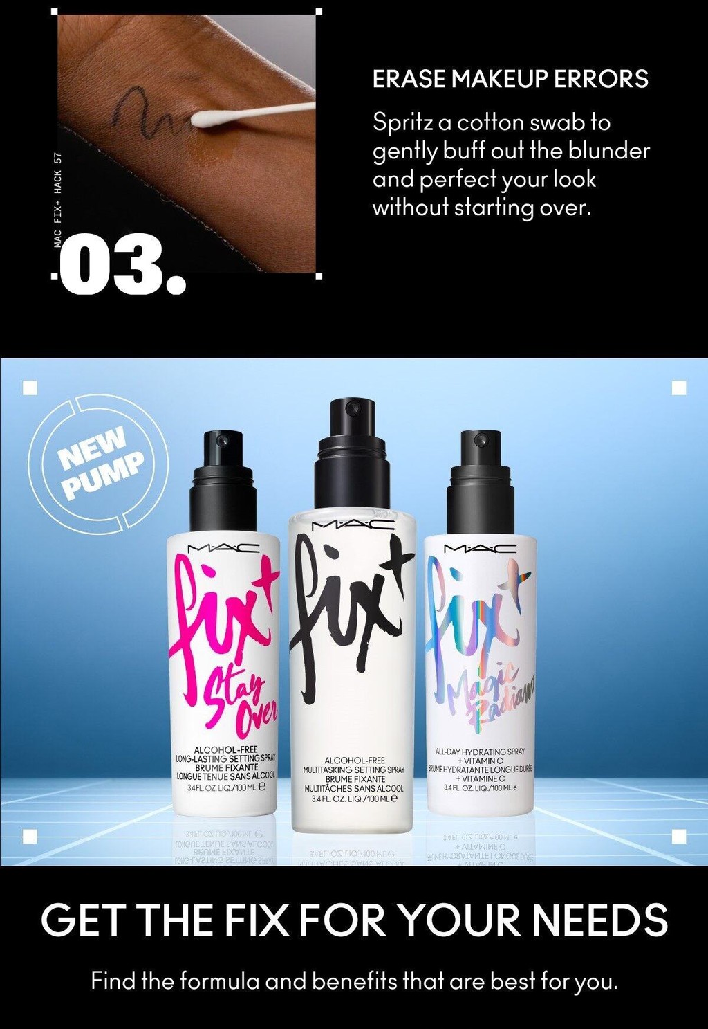 MAC Fix+ Multitasking Setting Spray Alcohol-Free Hydrates (30ml/100ml ...