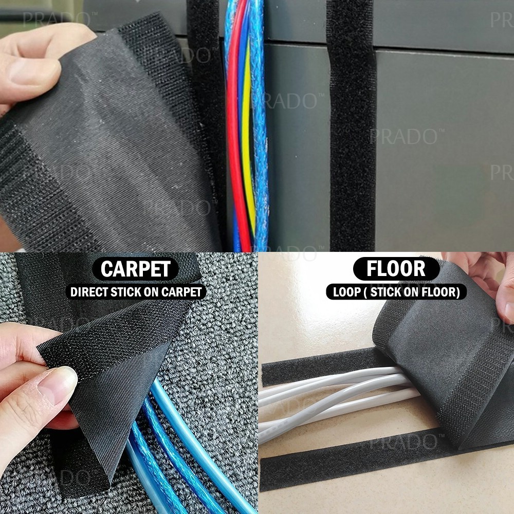 PRADO Floor Carpet Wire Protector 3M Adhesive Tape Cable Organizer ...