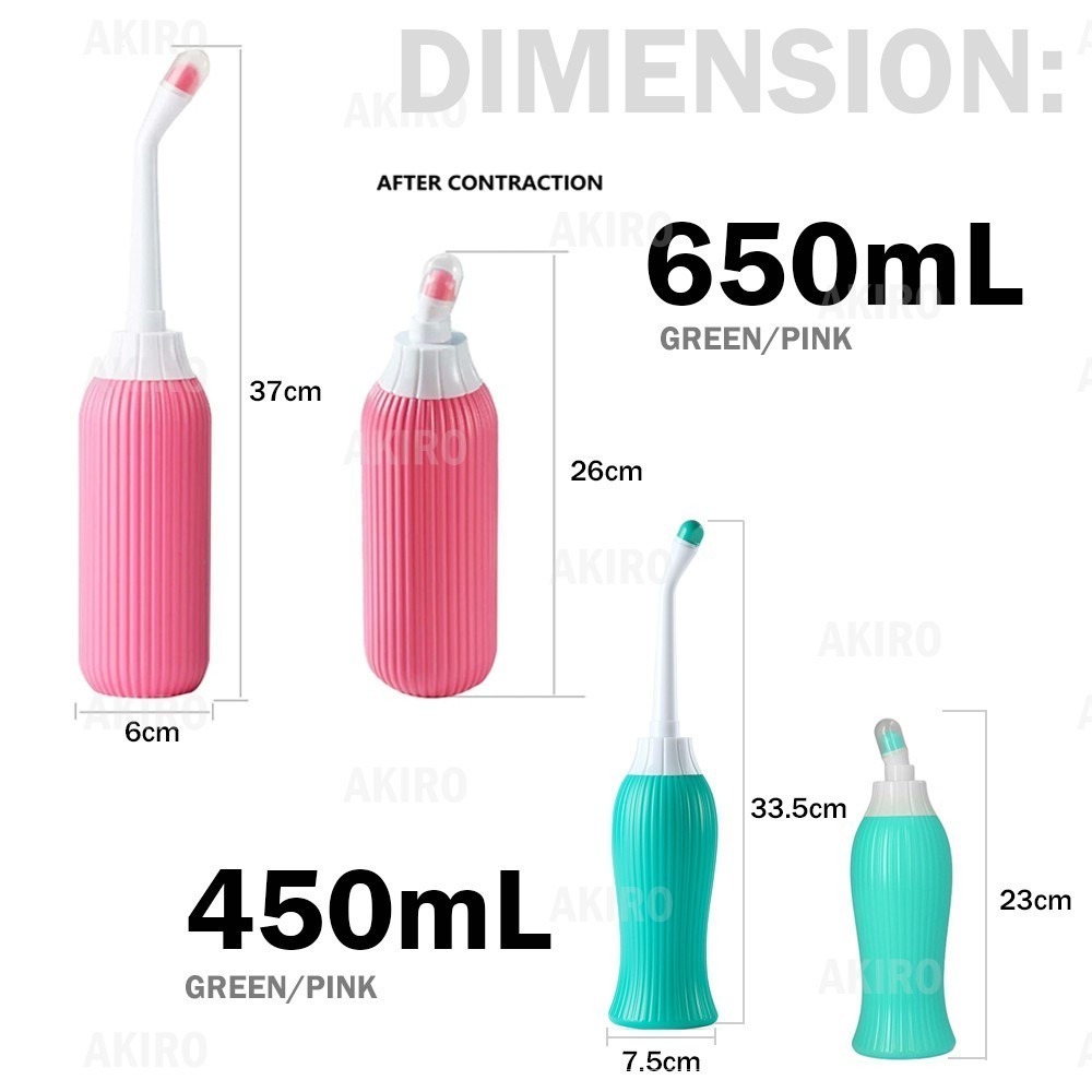 AKIRO 650ML Portable Bidet Sprayer Bottle Travel Bidet Hygiene Bottle Spray Personal Cleaner ...