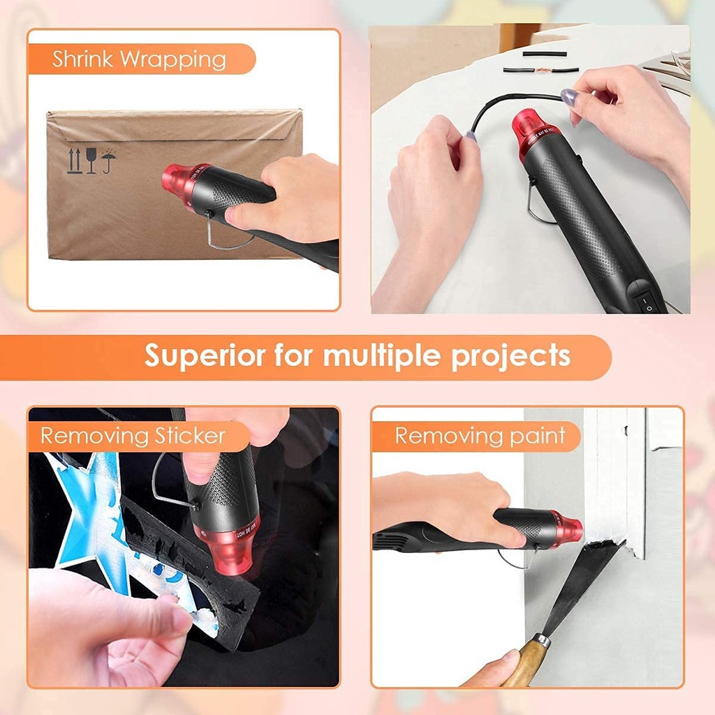 Handheld Mini Heat Gun (Hot Air Blower) Electrical Heat Tool for DIY ...