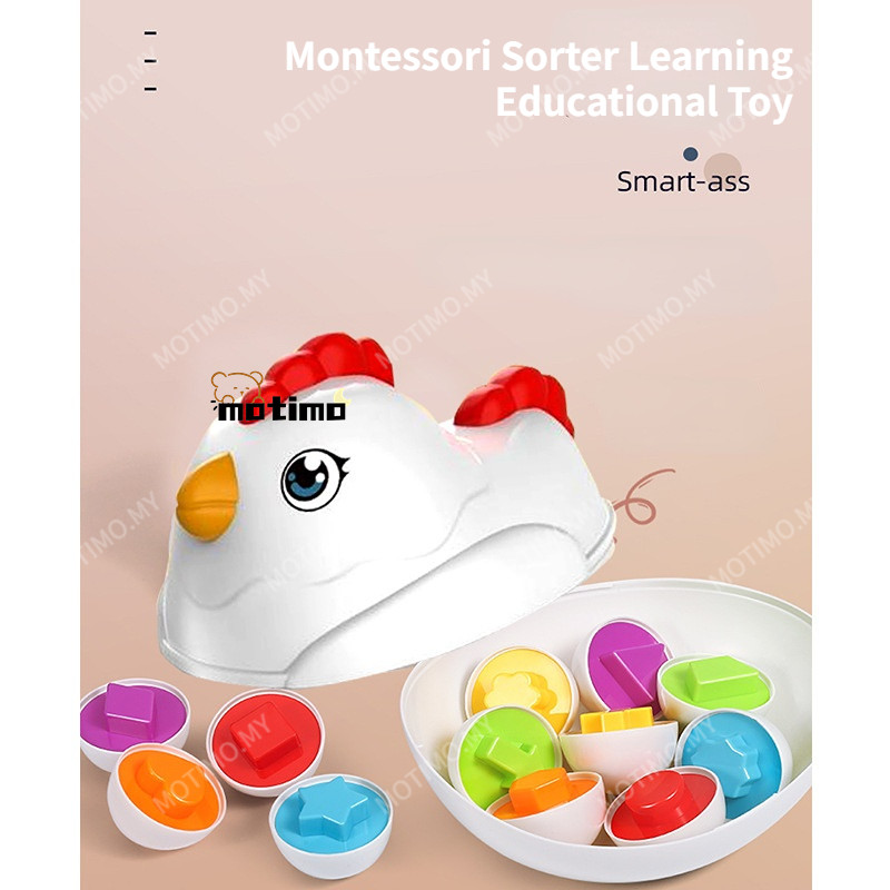 MOTIMO [From MY] Montessori Matching Eggs Chick Container Matching Eggs ...