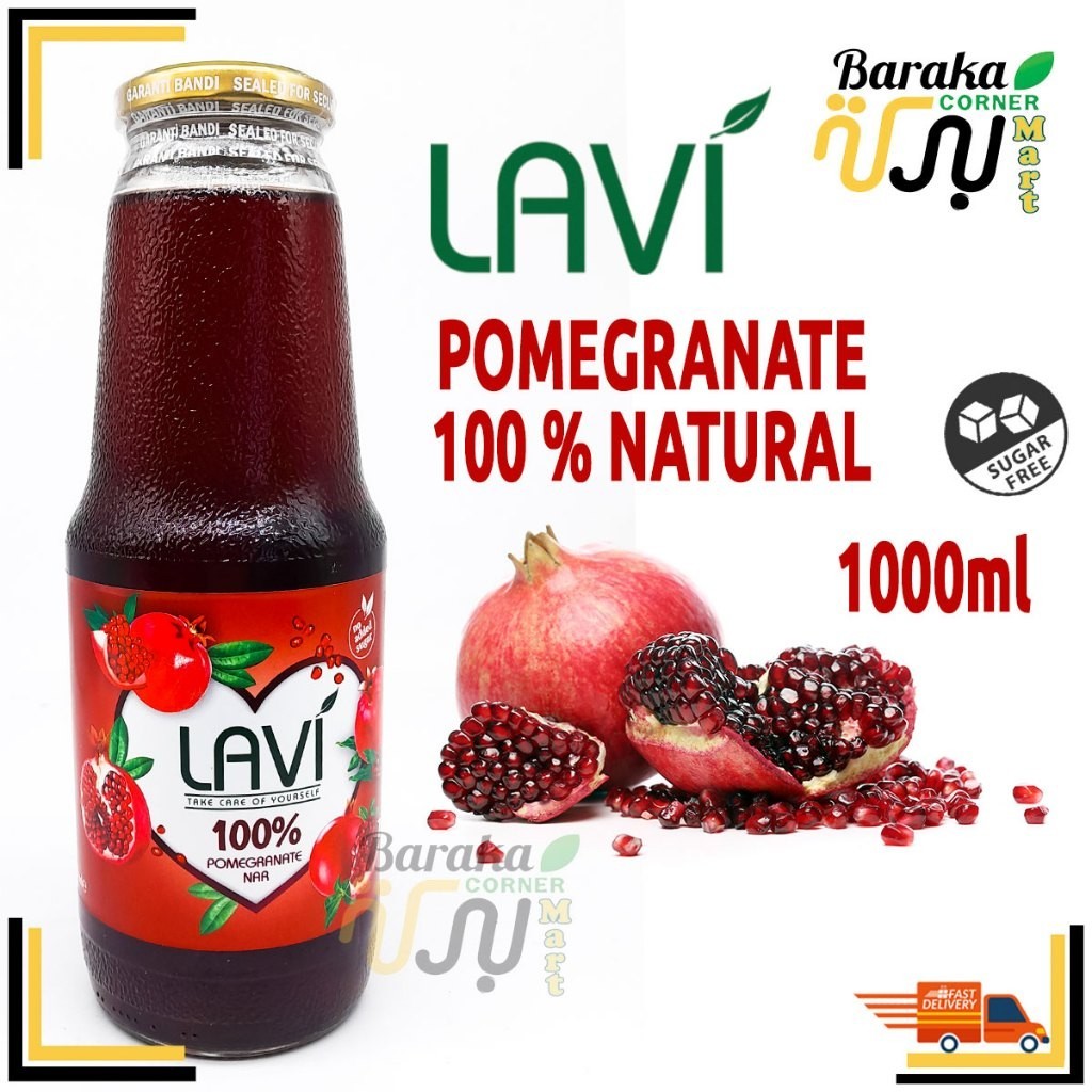 Lavi Pomegranate Juice GLASS 100% Natural Juice Jus Delima Turki Halal 1L /1000ml | Shopee Malaysia