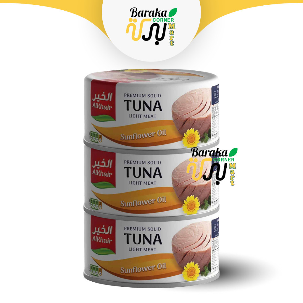 Alkhair Tuna Chunks in Sunflower Oil with Vegetables | Ikan Tuna 185g ...