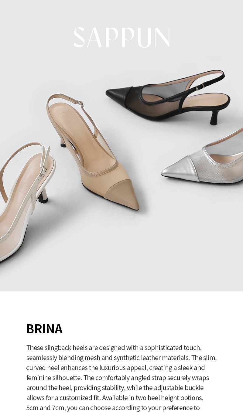 [SAPPUN] Brina Mesh Stiletto Slingback Heels (5/7cm) 4 Colors | Shopee ...