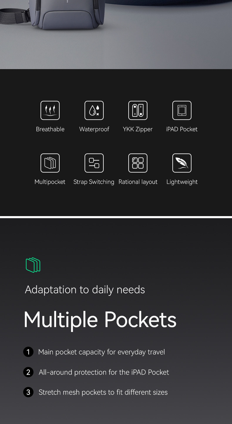 MARK RYDEN Beg Sandang Serong untuk Lelaki,Galas Besar,Sesuai Formal ...