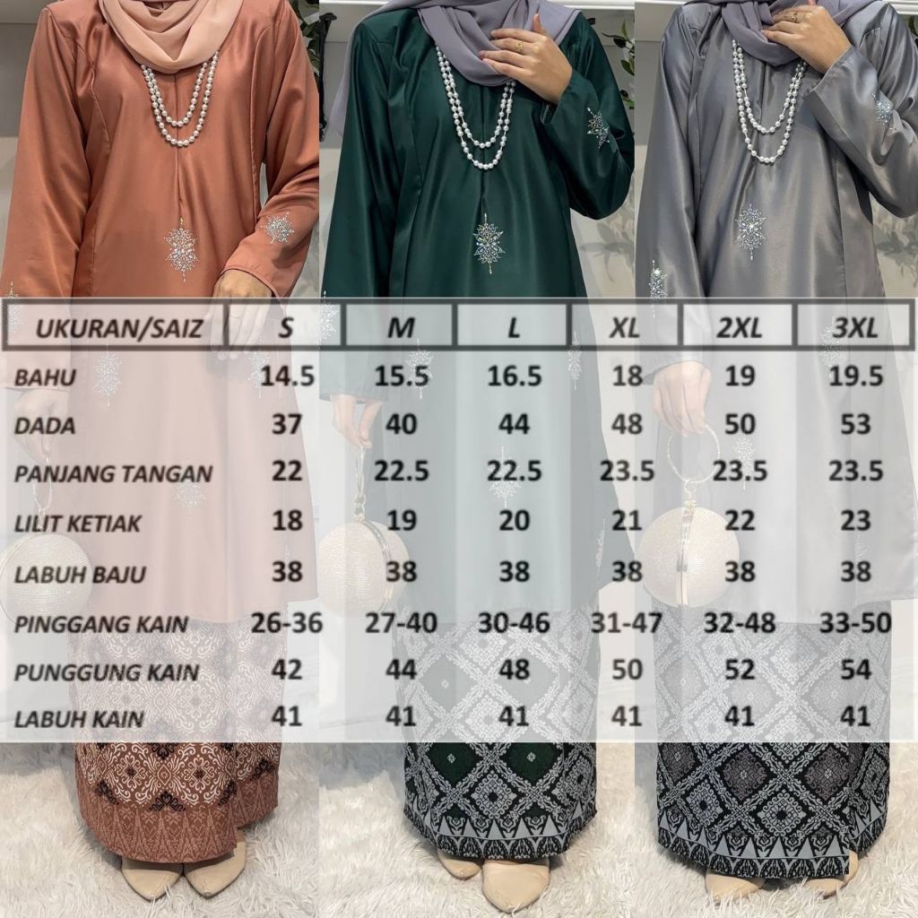 KURUNG RIAU RATU BY CTKDEE diamond lipat batik rich brown ash green ...